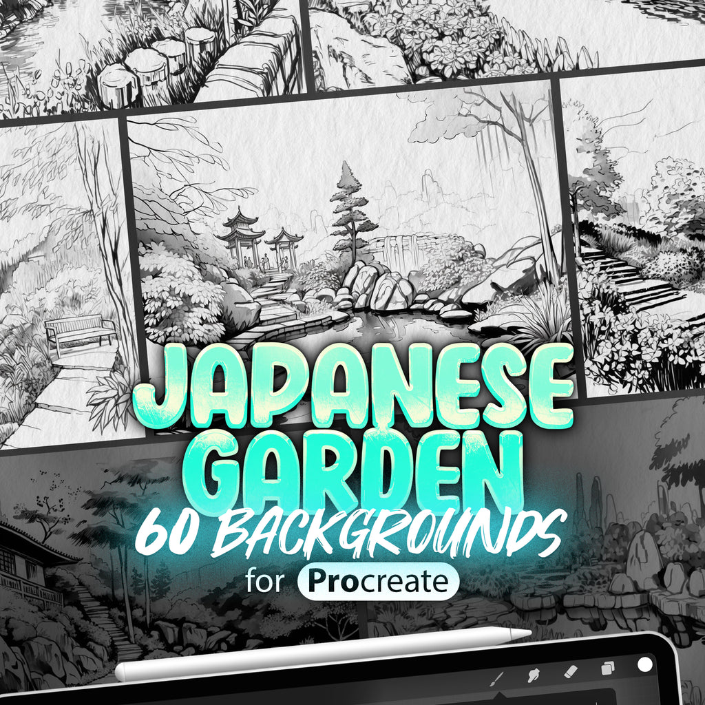 60 Procreate Japanese Garden Background Brushes – ProCreativeBreeze