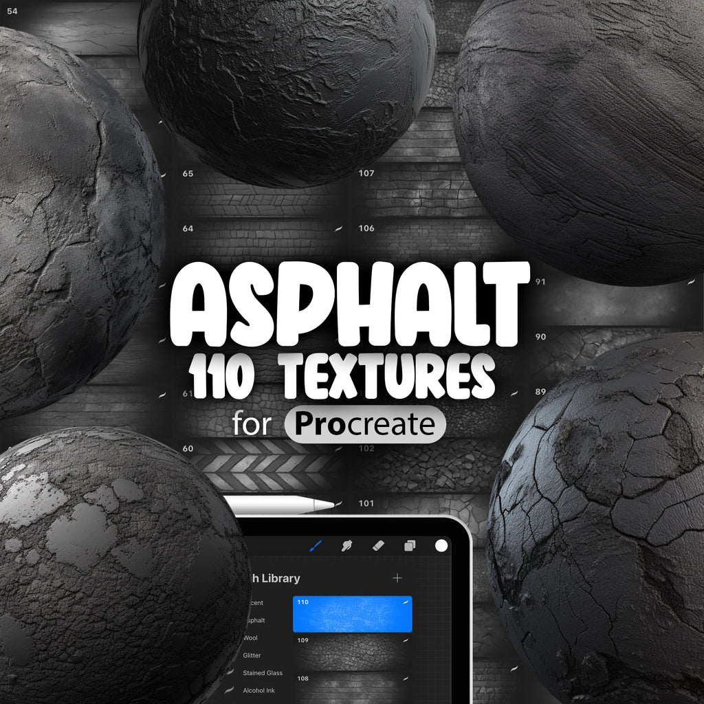 110 Procreate Asphalt Texture Brushes – ProCreativeBreeze