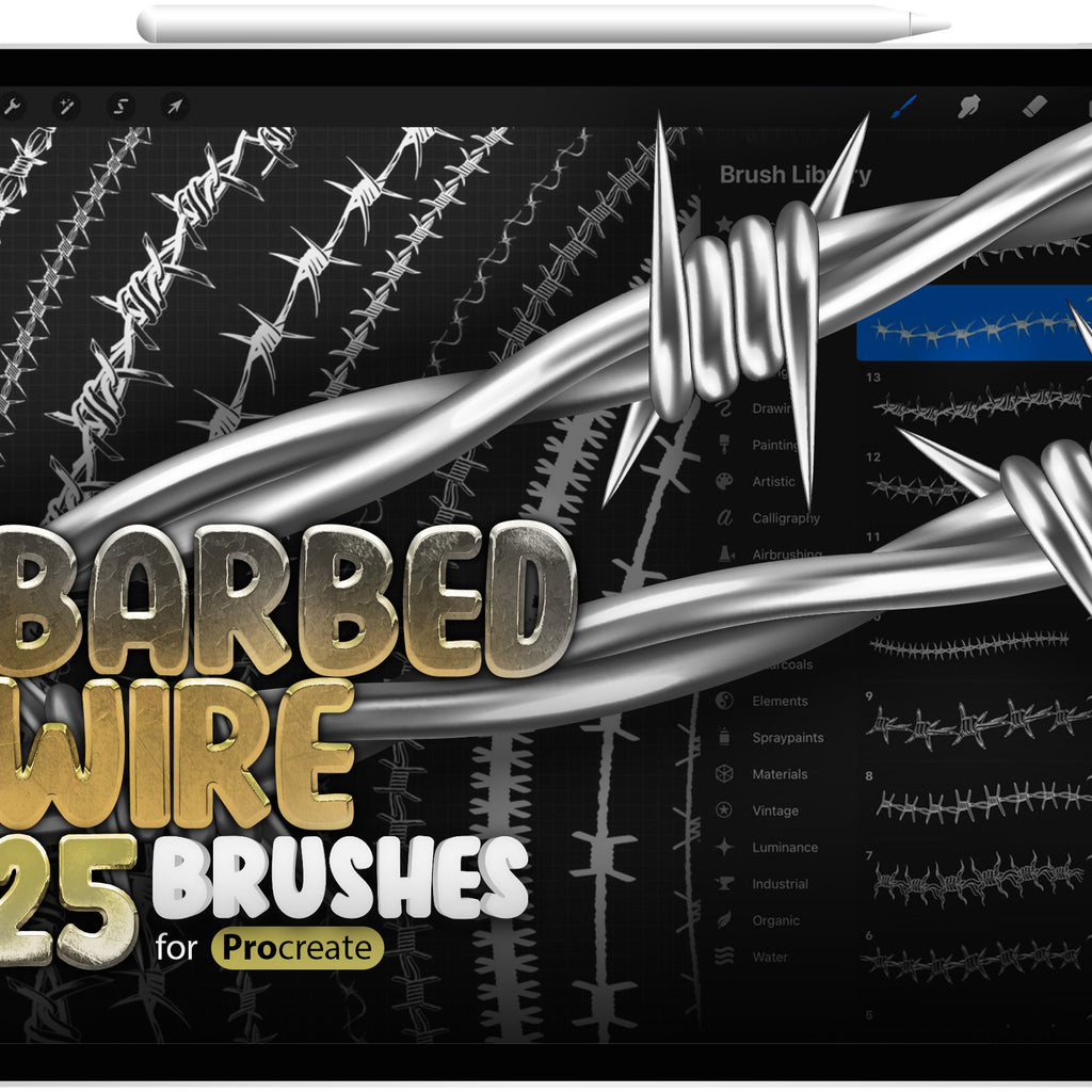 25 Procreate Barbed Wire Brushes – ProCreativeBreeze