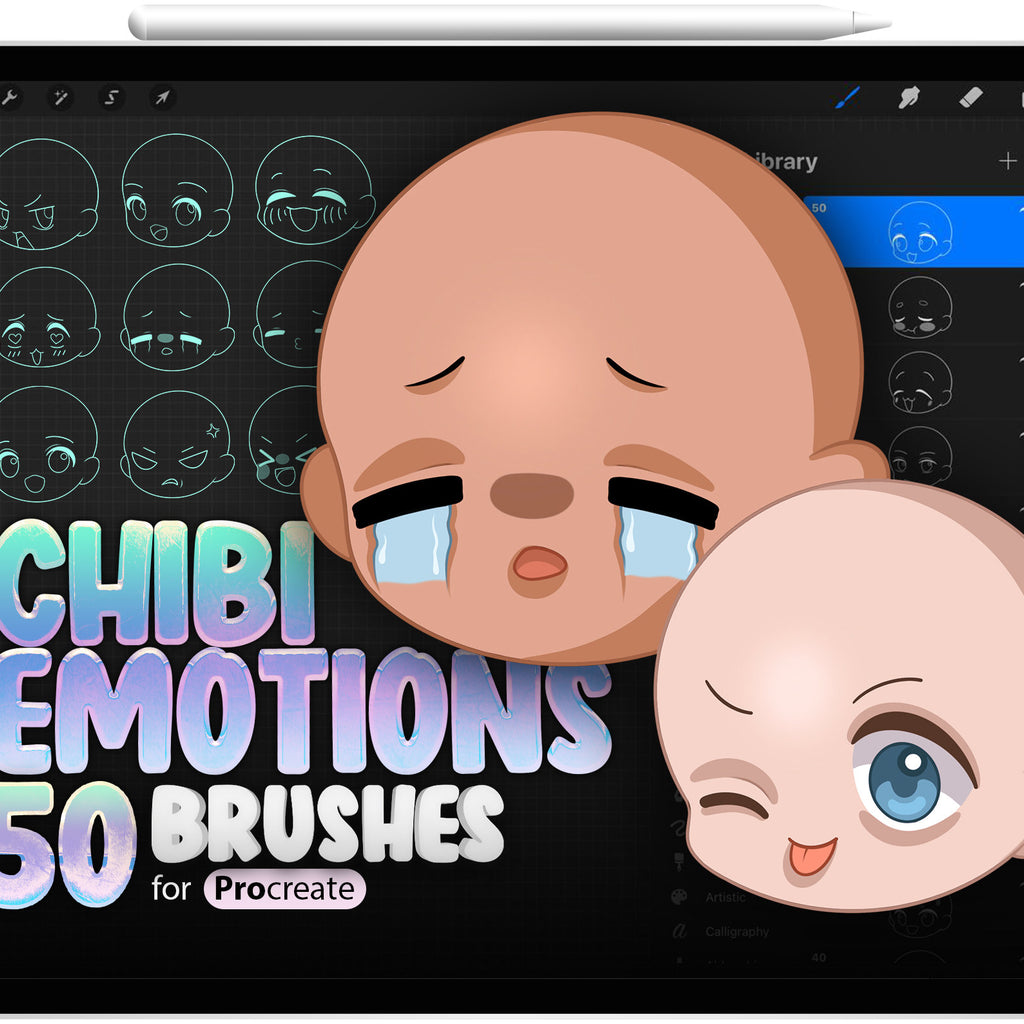 50 Chibi Emotion Brushes for Procreate – ProCreativeBreeze