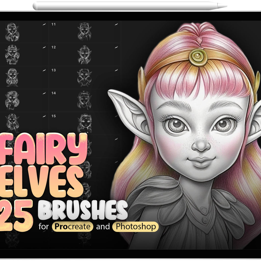 25 Fairy Elves Brushes for Procreate and Photoshop – ProCreativeBreeze