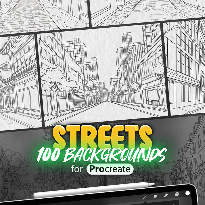 100 Procreate Streets Stamps, Procreate Streets Backgrounds, Procreate – ProCreativeBreeze