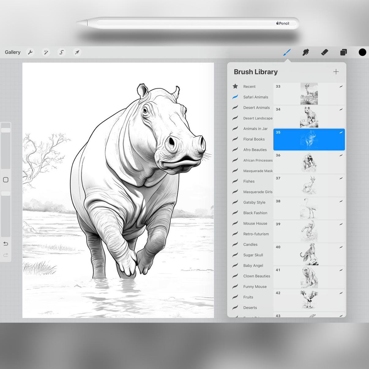 30 Safari Animals Brushes for Procreate and Photoshop – ProCreativeBreeze