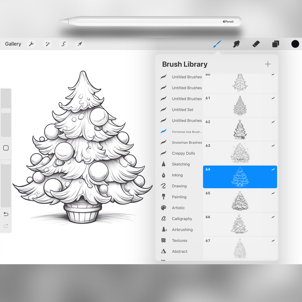 67 Procreate Christmas Tree Stamps Brushes – ProCreativeBreeze