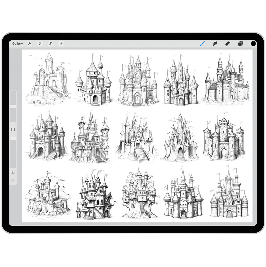 85 Castles Brushes for Procreate and Photoshop – ProCreativeBreeze