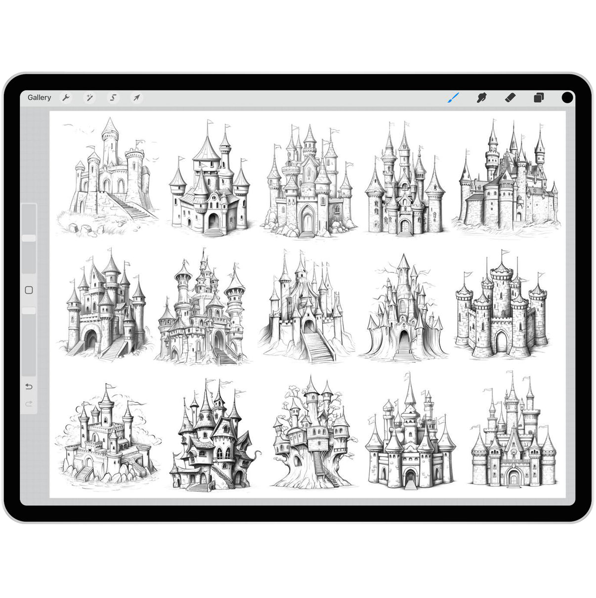 85 Castles Brushes for Procreate and Photoshop – ProCreativeBreeze