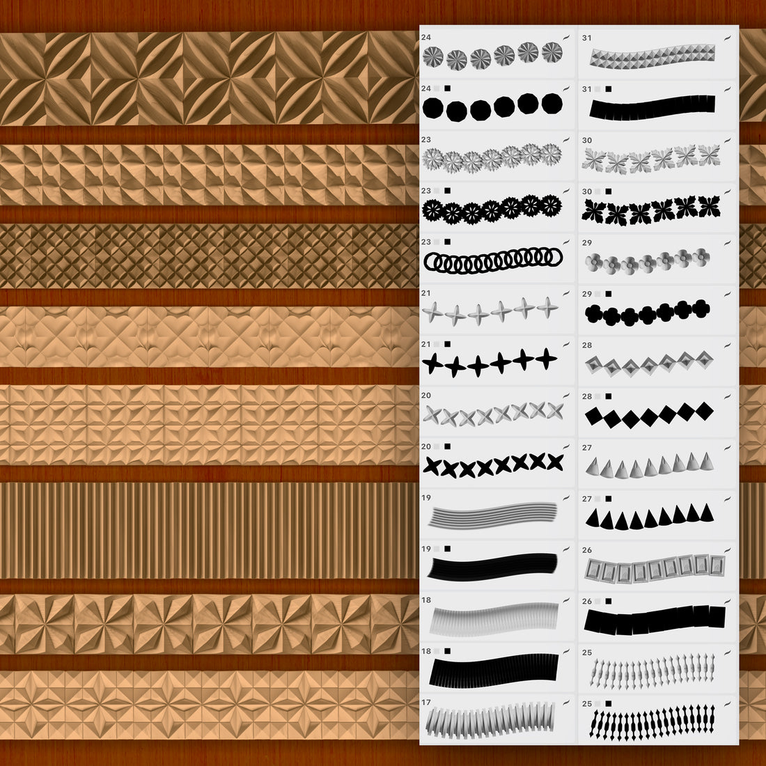 110 Carved Wood 2D Brushes for Procreate – ProCreativeBreeze