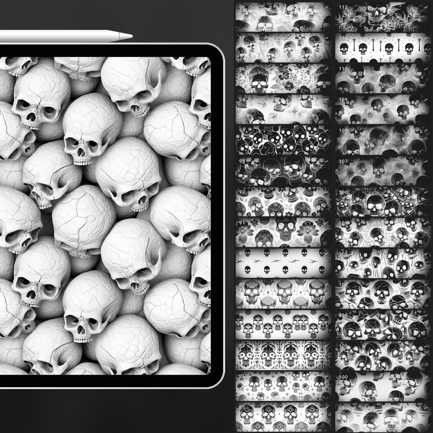 140 Procreate Skull Pattern Brushes – ProCreativeBreeze