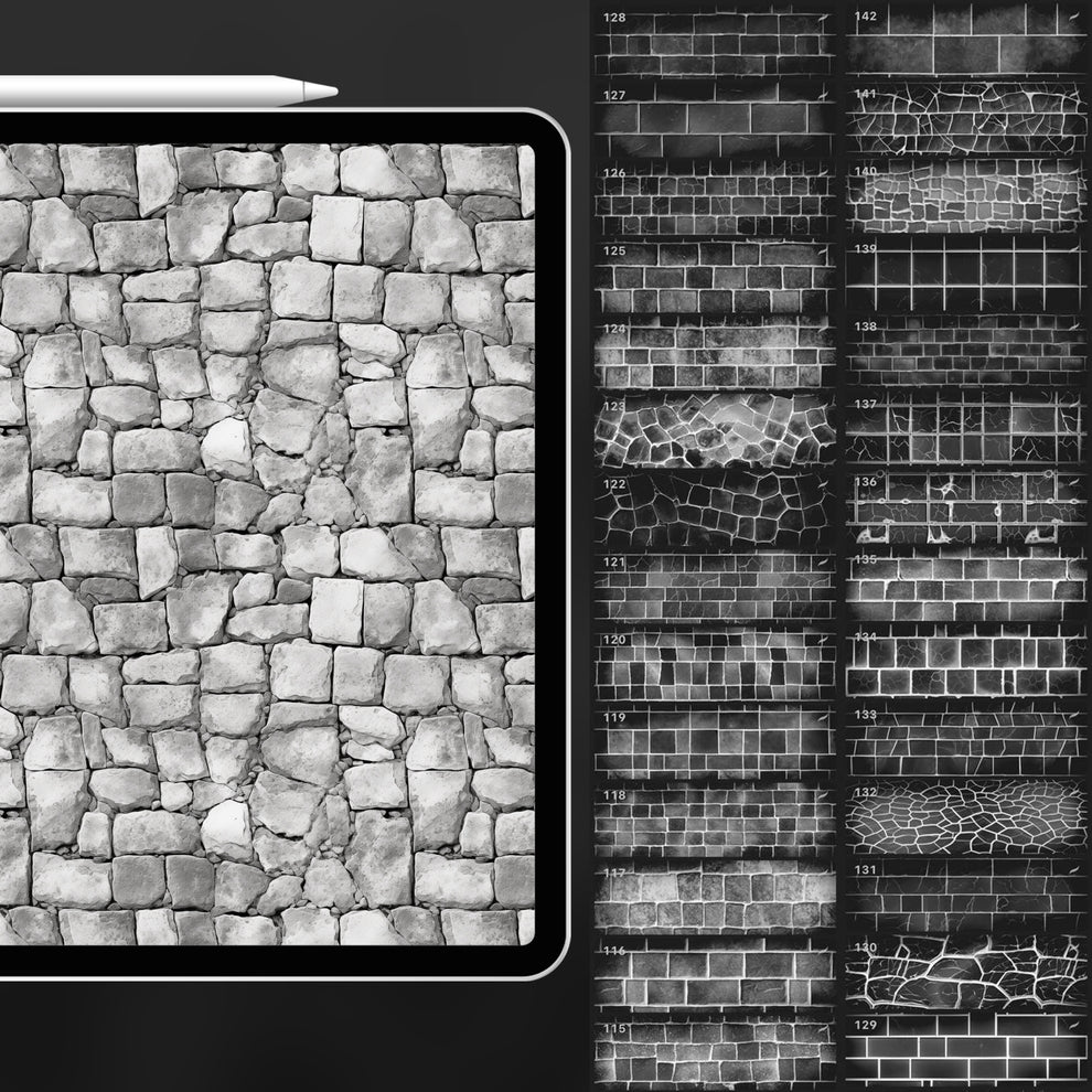 170 Procreate Paving Stone Texture Brushes – ProCreativeBreeze