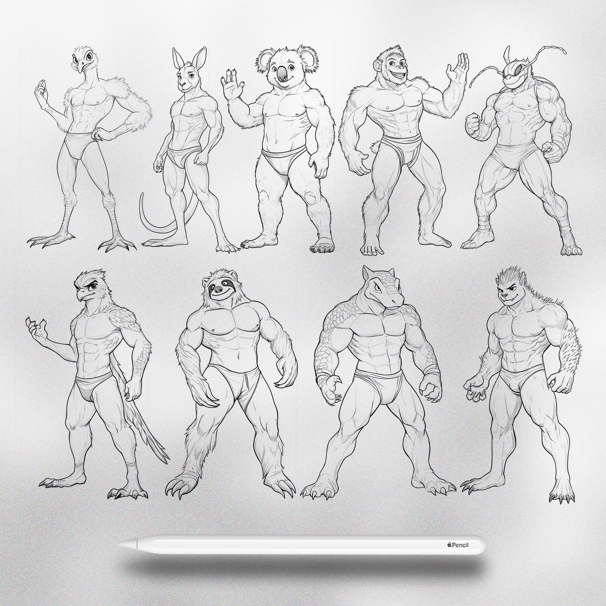 110 Procreate Furry Anthro Men Stamps – ProCreativeBreeze