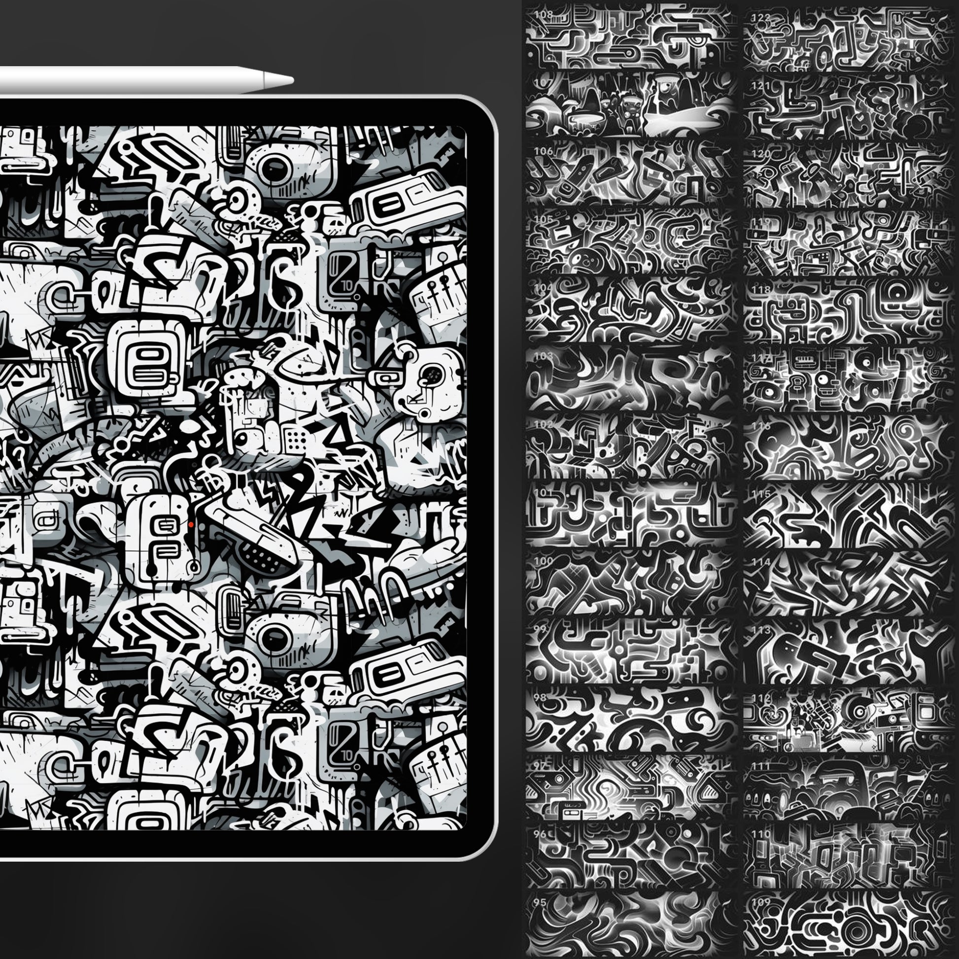 150 Procreate Graffiti Pattern Brushes – ProCreativeBreeze
