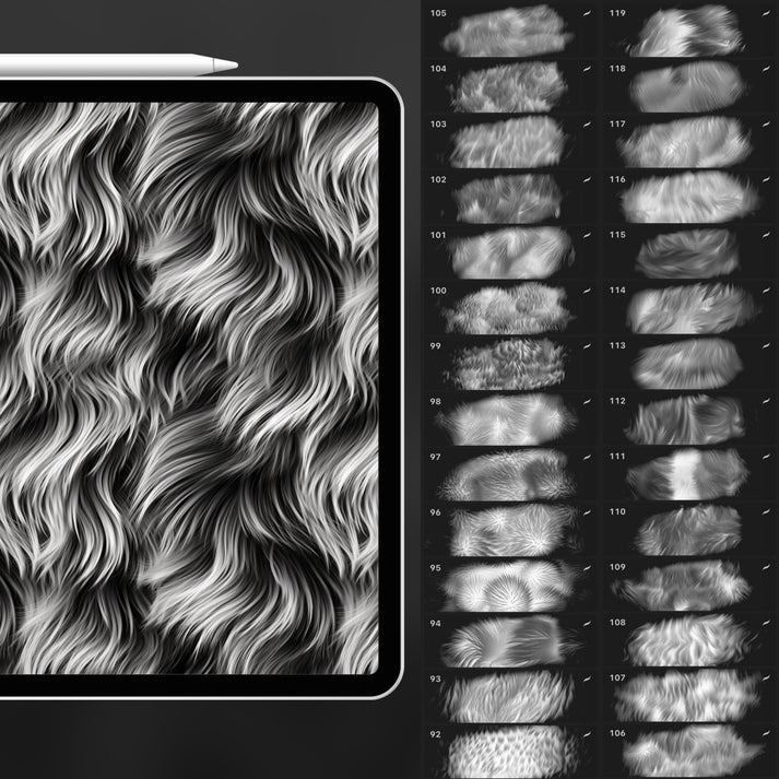 140 Procreate Fur Texture Brushes – ProCreativeBreeze