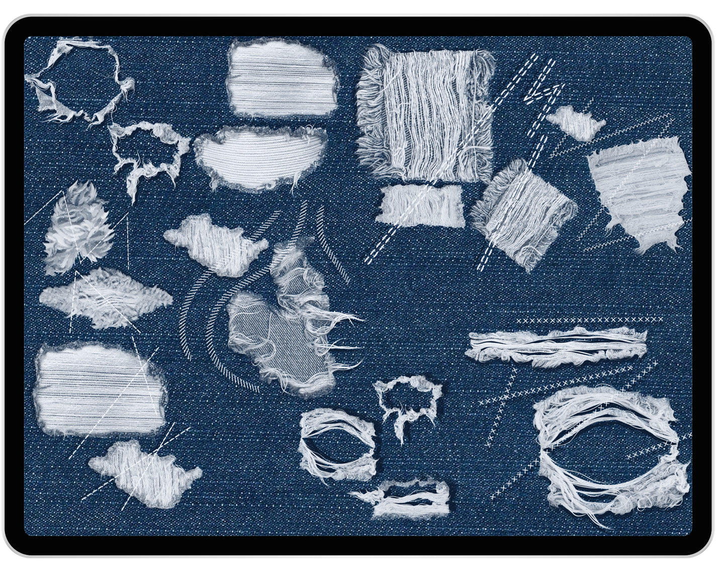 50 Ripped Jeans Brushes for Procreate, Seamless Jeans Textures for Pro ...
