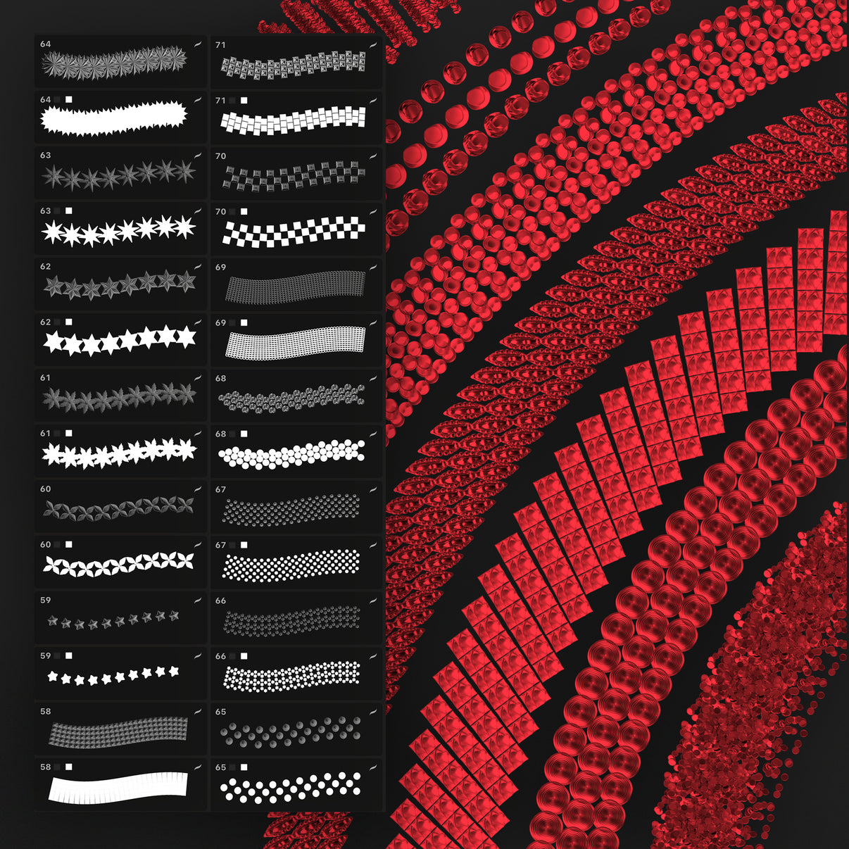 100 Sequins Shimmer 2D Brushes for Procreate – ProCreativeBreeze
