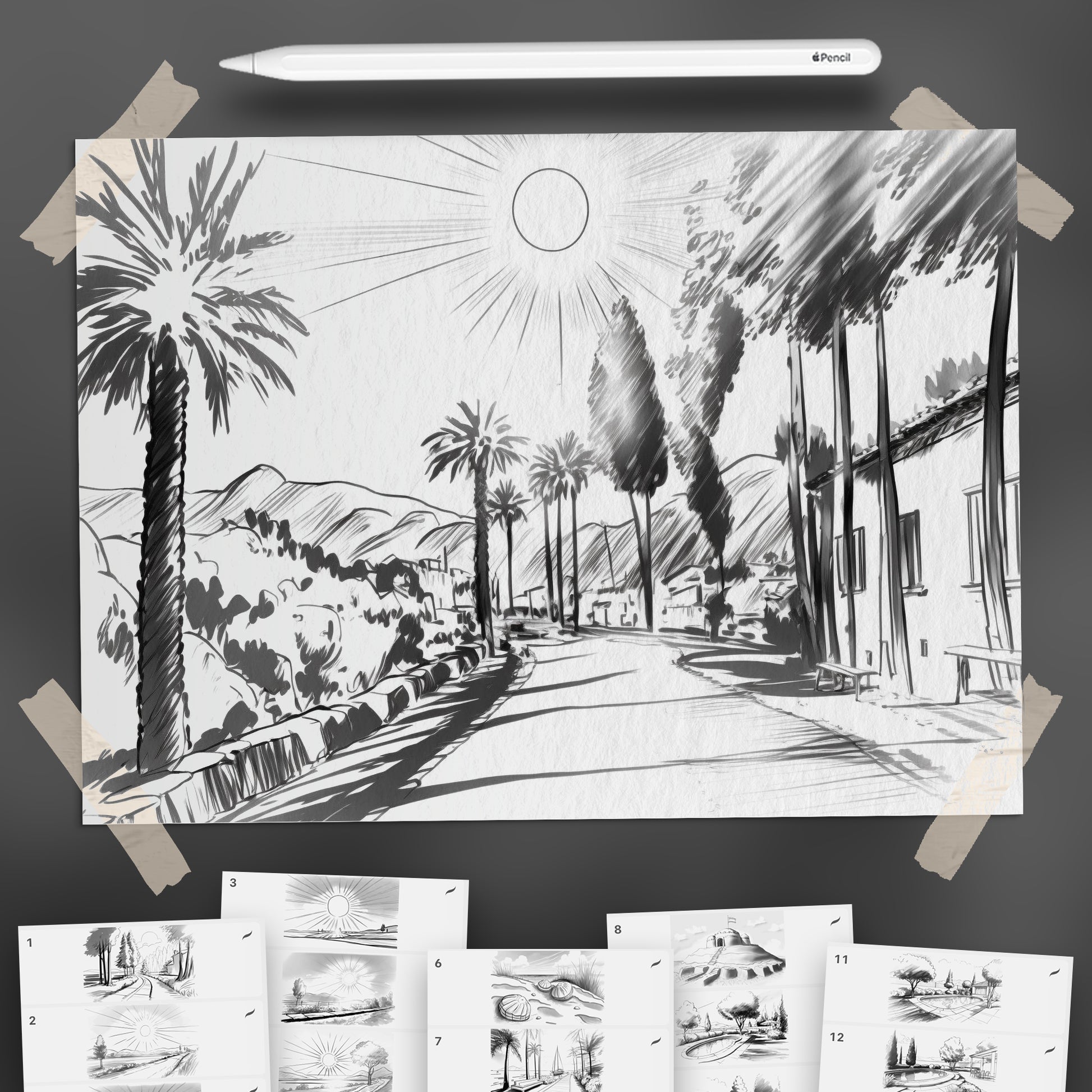 90 Procreate Summer Landscape Background, Procreate Summer Vacation Dr ...