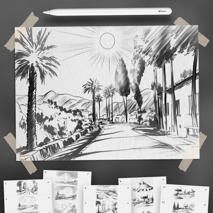 90 Procreate Summer Landscape Background, Procreate Summer Vacation Dr ...