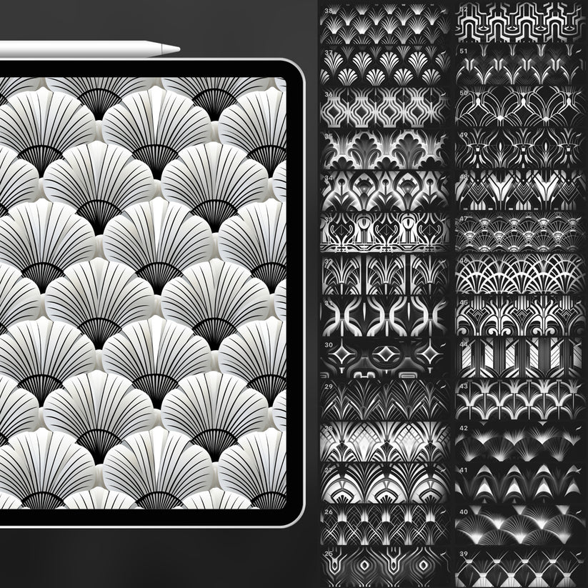 80 Procreate Art Deco Patterns, Geometric Procreate Texture Seamless B ...