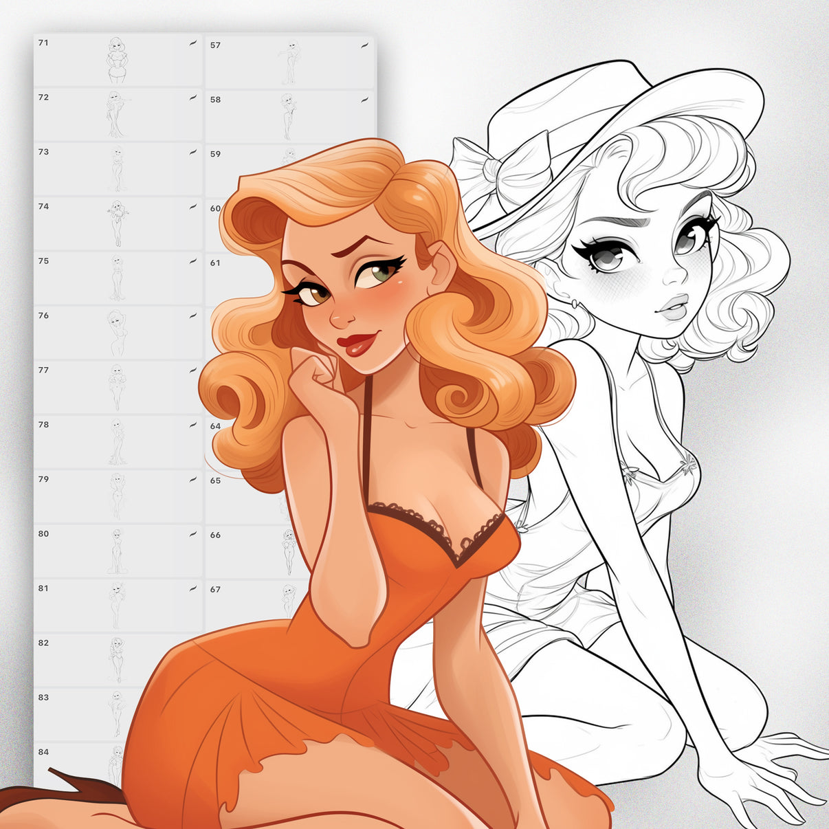 130 Procreate Vintage Showgirl Stamps – ProCreativeBreeze