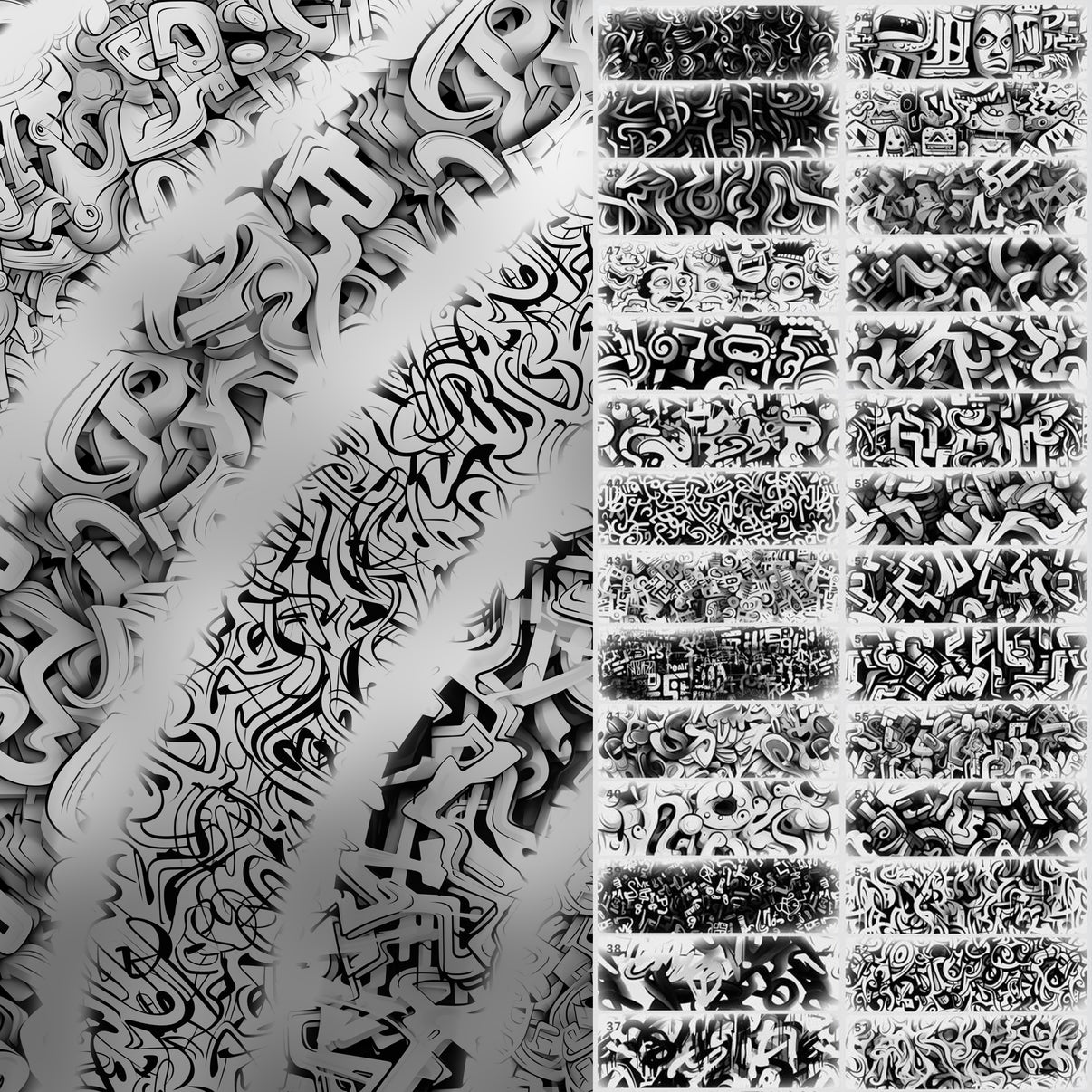 120 Procreate Calligraffiti Textures (Part-1), Procreate Graffiti Brus ...