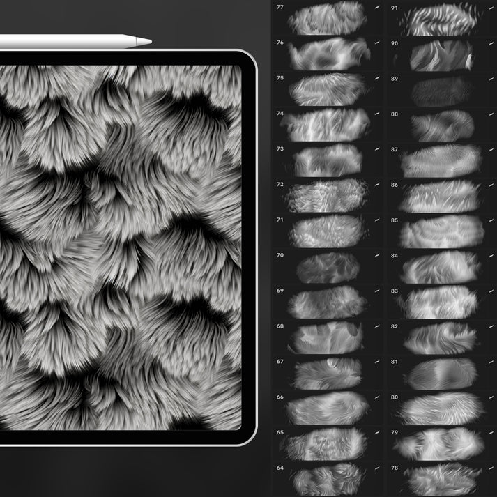 140 Procreate Fur Texture Brushes – ProCreativeBreeze