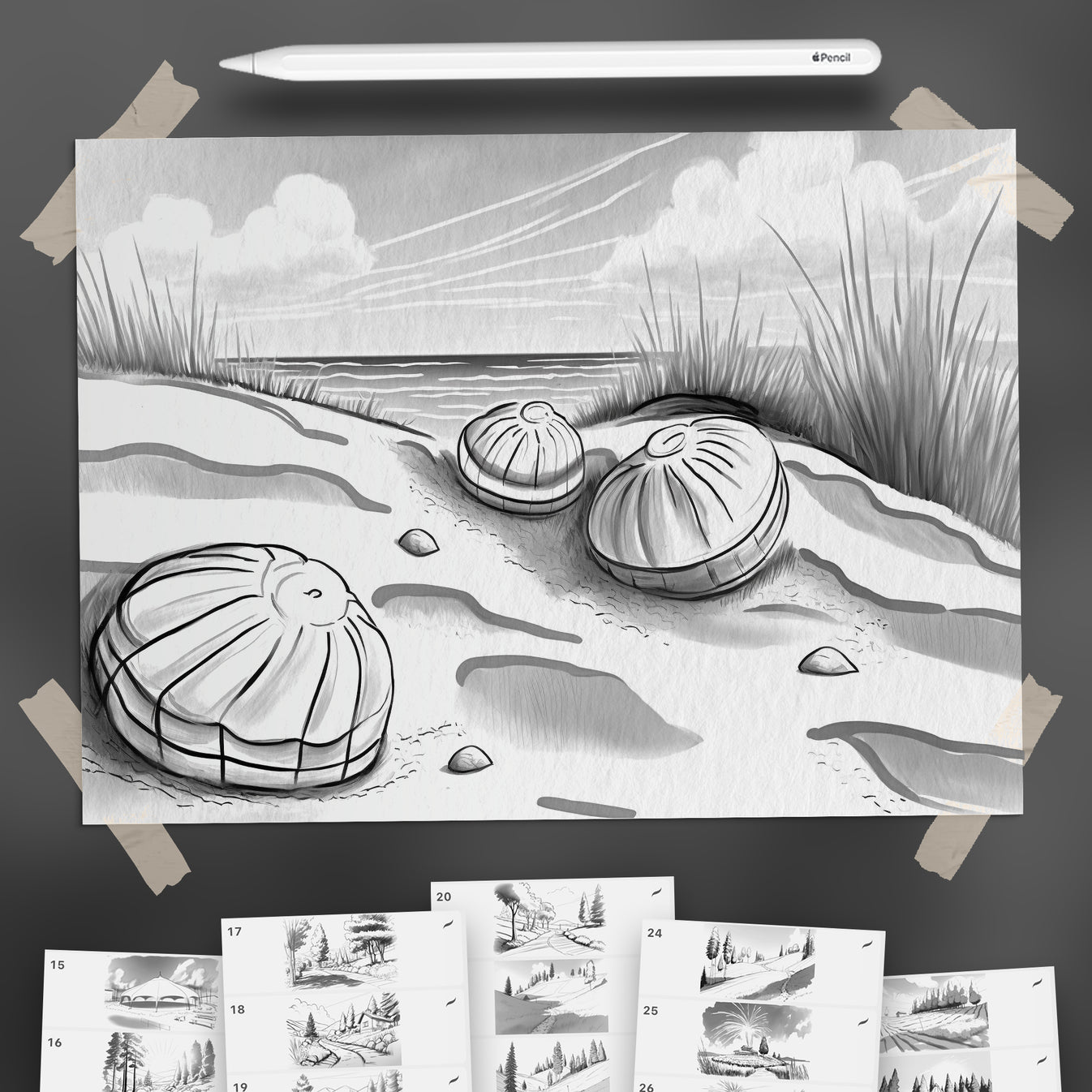 90 Procreate Summer Landscape Background, Procreate Summer Vacation Dr ...