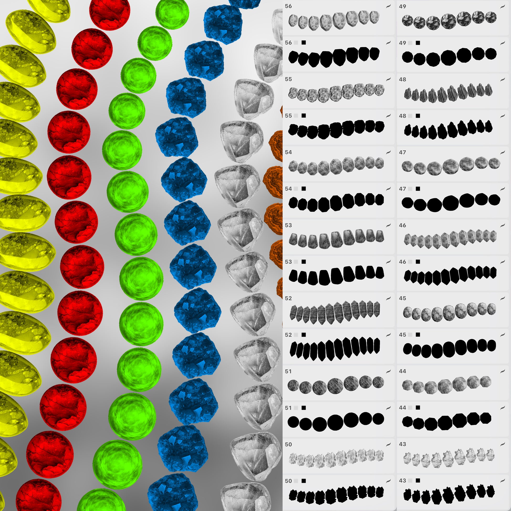 100 Gemstones 2D Brushes for Procreate – ProCreativeBreeze