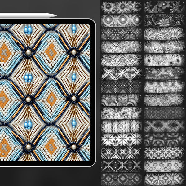 130 Procreate Beadwork Pattern Brushes – ProCreativeBreeze