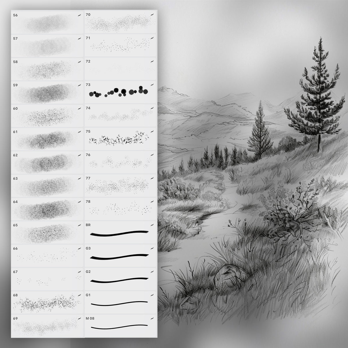 100 Procreate Pencil Drawing Brushes, Procreate Cross Hatch Brushes, P ...