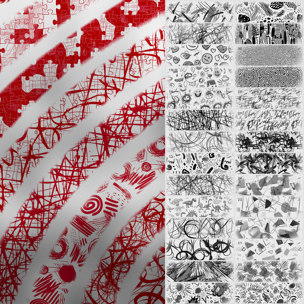 110 Procreate Scribbles Pattern Brushes – ProCreativeBreeze