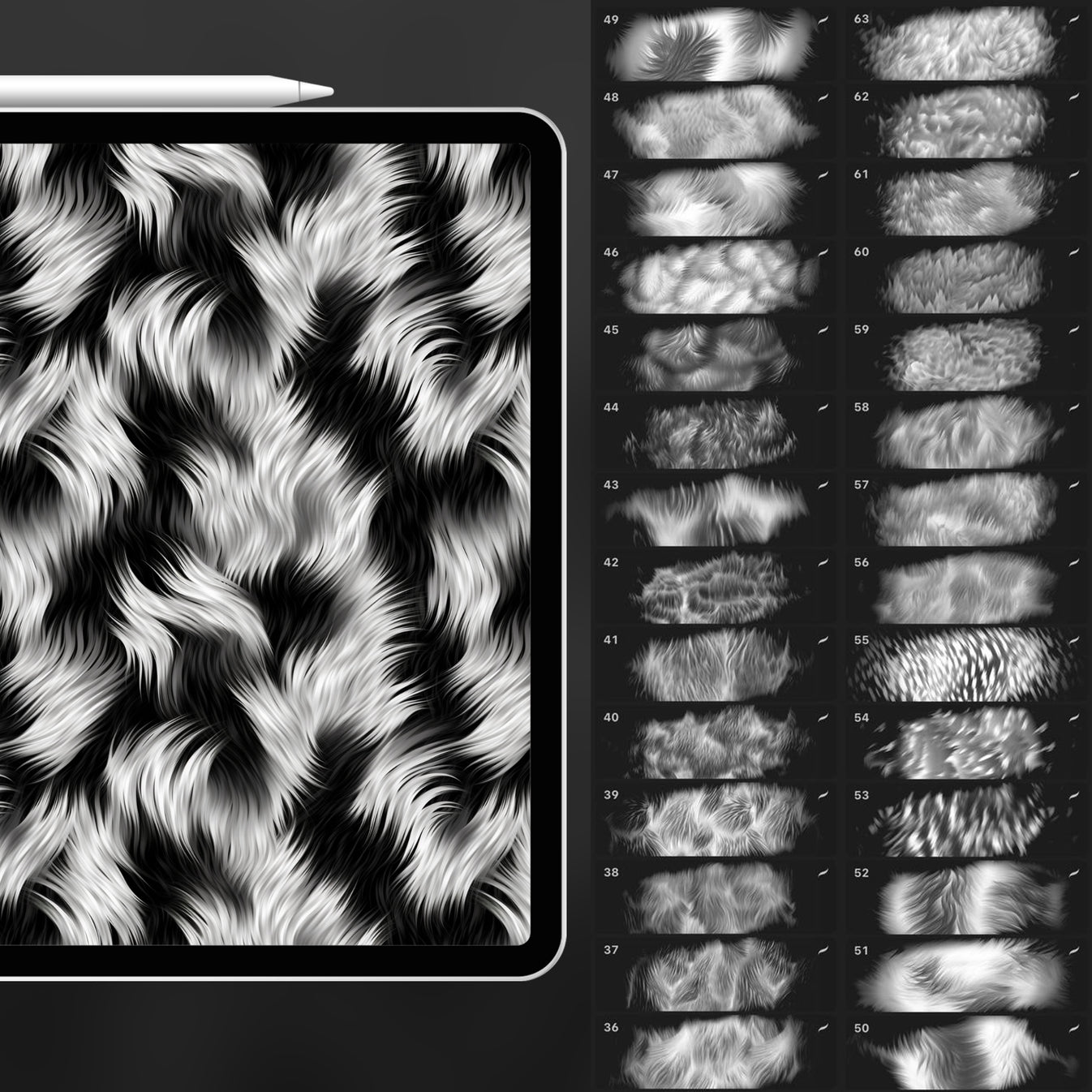 140 Procreate Fur Texture Brushes – ProCreativeBreeze