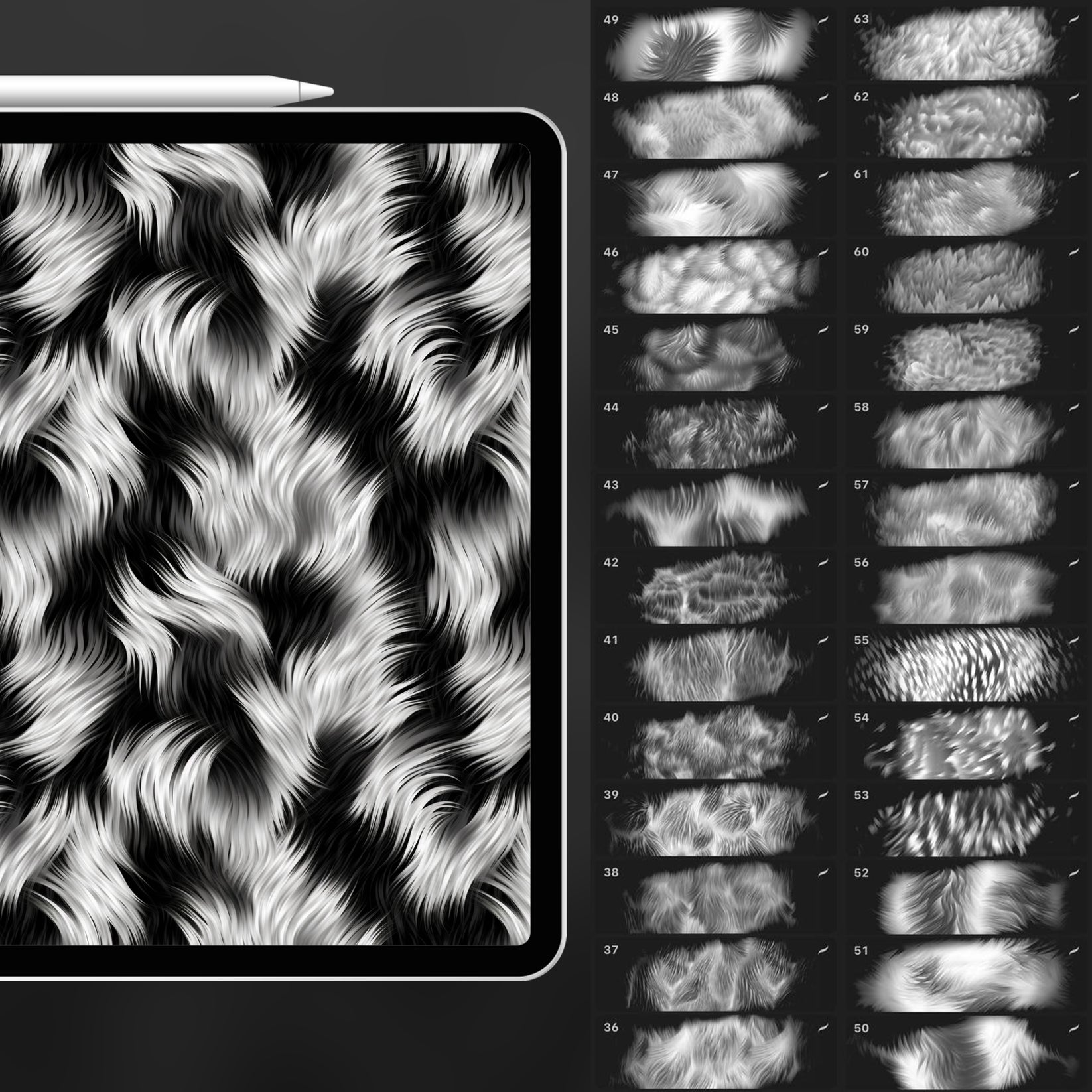 140 Procreate Fur Texture Brushes – ProCreativeBreeze
