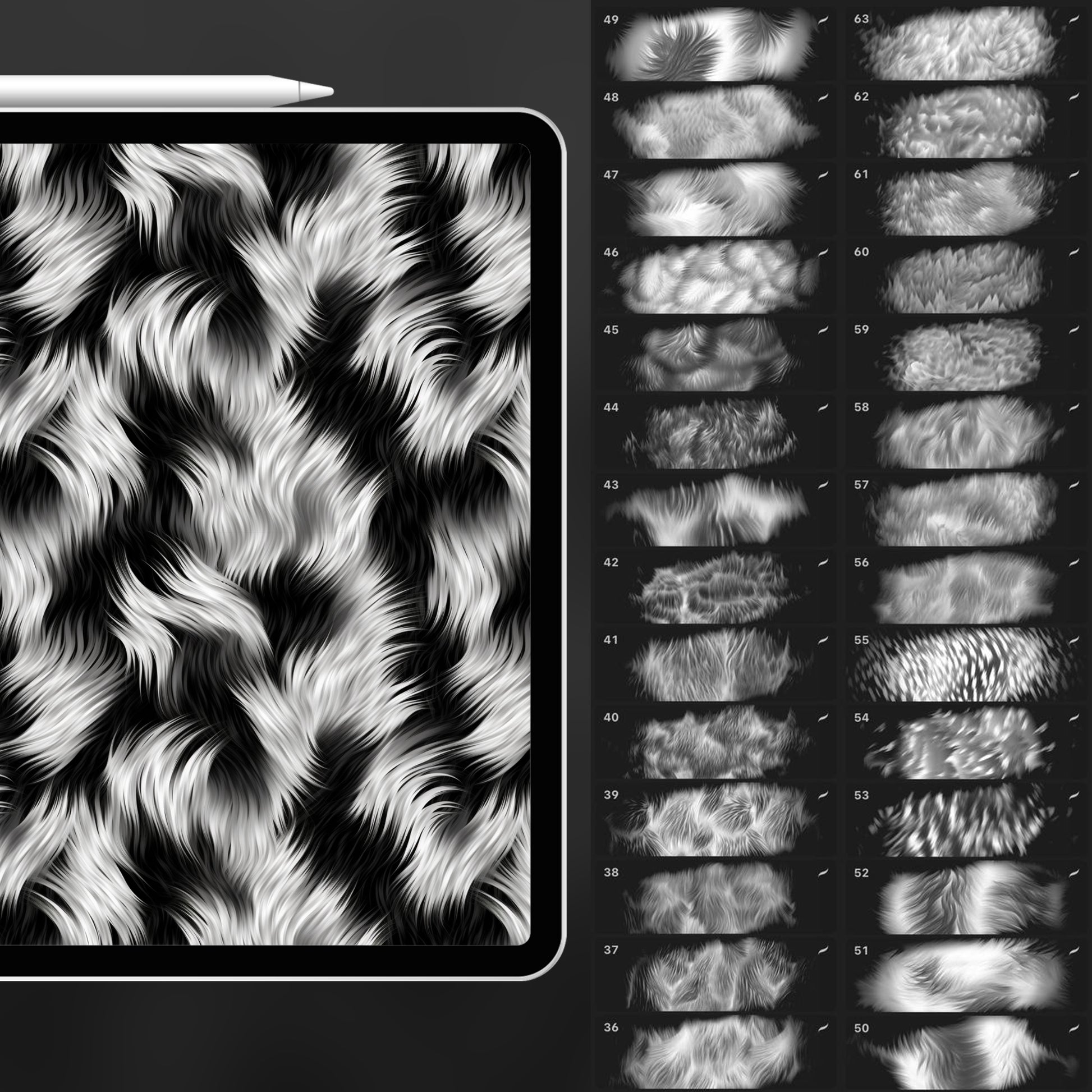 140 Procreate Fur Texture Brushes – ProCreativeBreeze