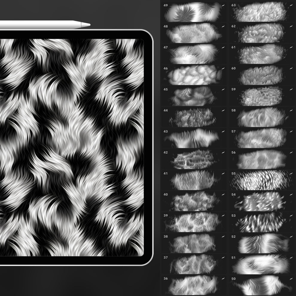 140 Procreate Fur Texture Brushes – ProCreativeBreeze