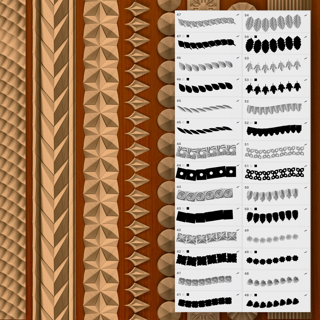 110 Carved Wood 2D Brushes for Procreate – ProCreativeBreeze