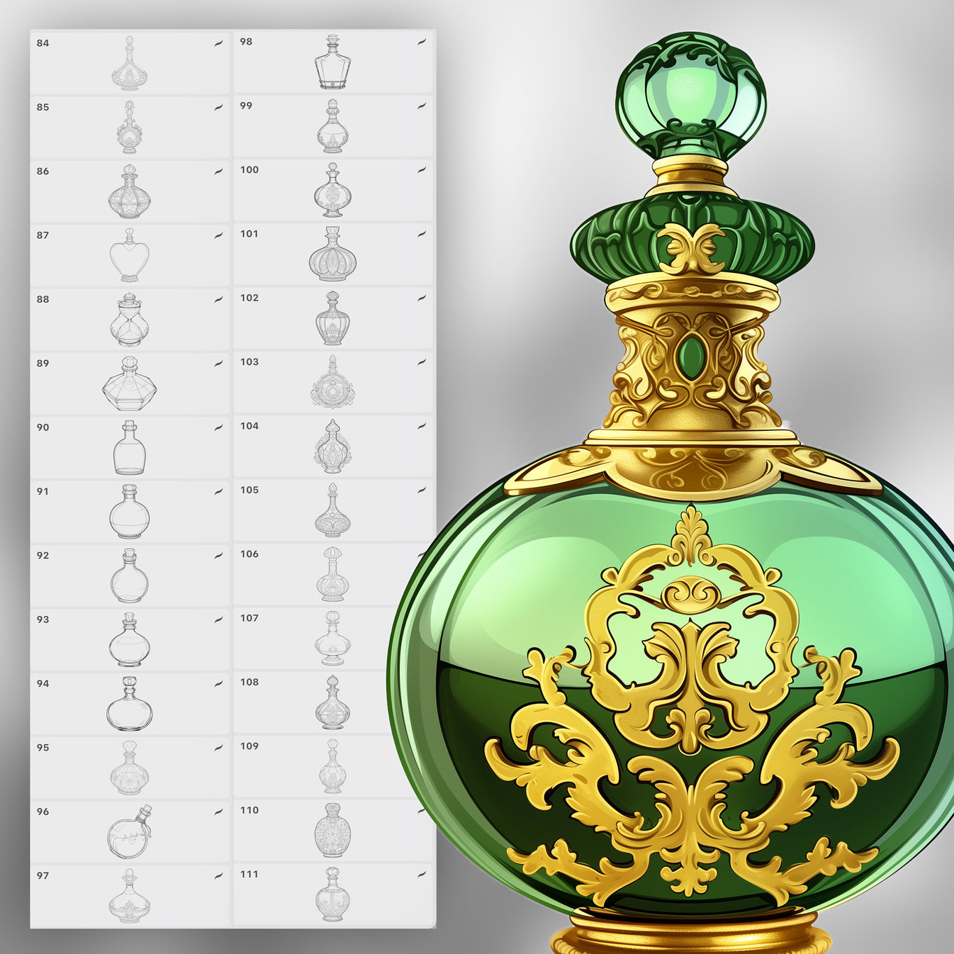 110 Procreate Potion Bottles Stamp Brushes – ProCreativeBreeze