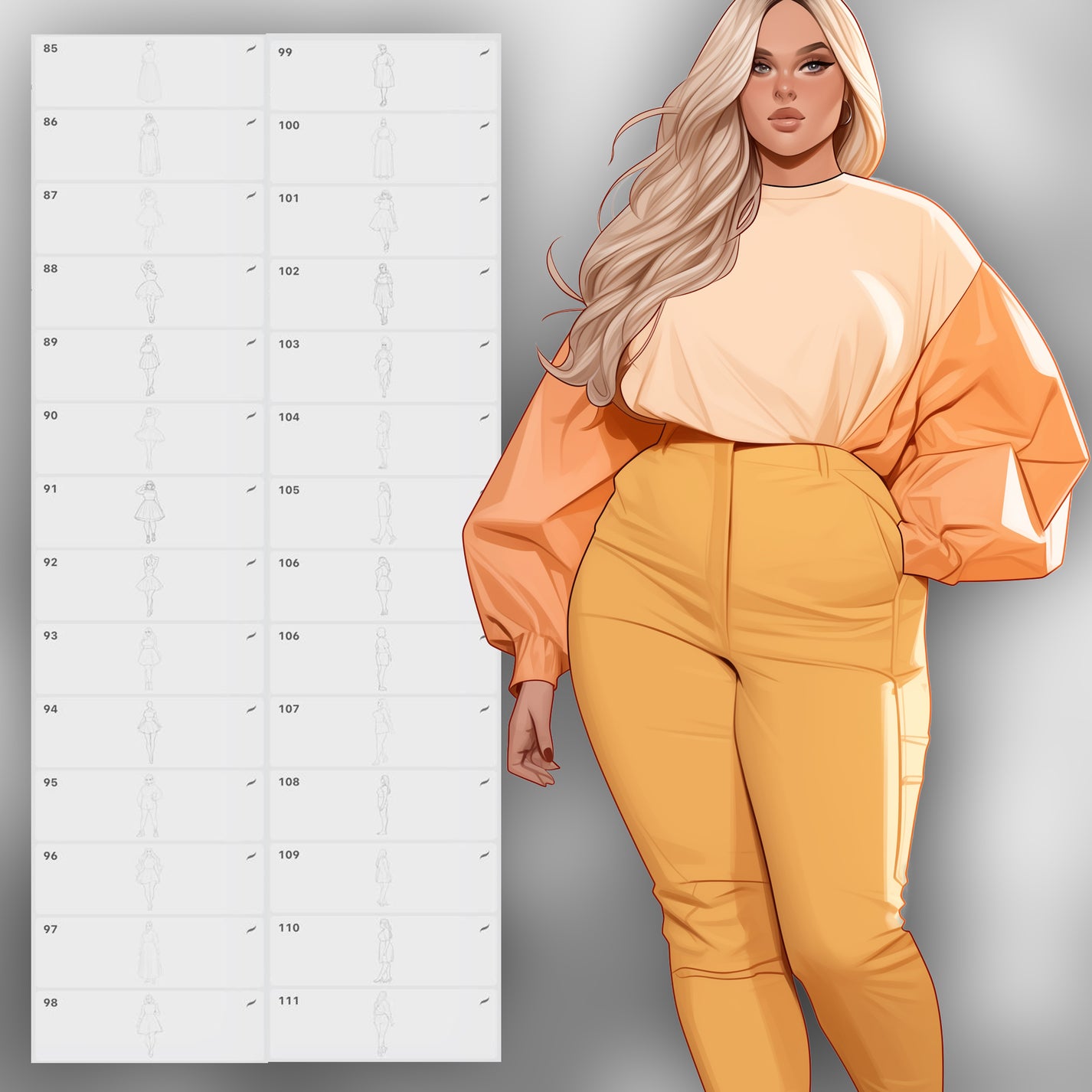 130 Procreate Plus Size Women Stamp Brushes – ProCreativeBreeze