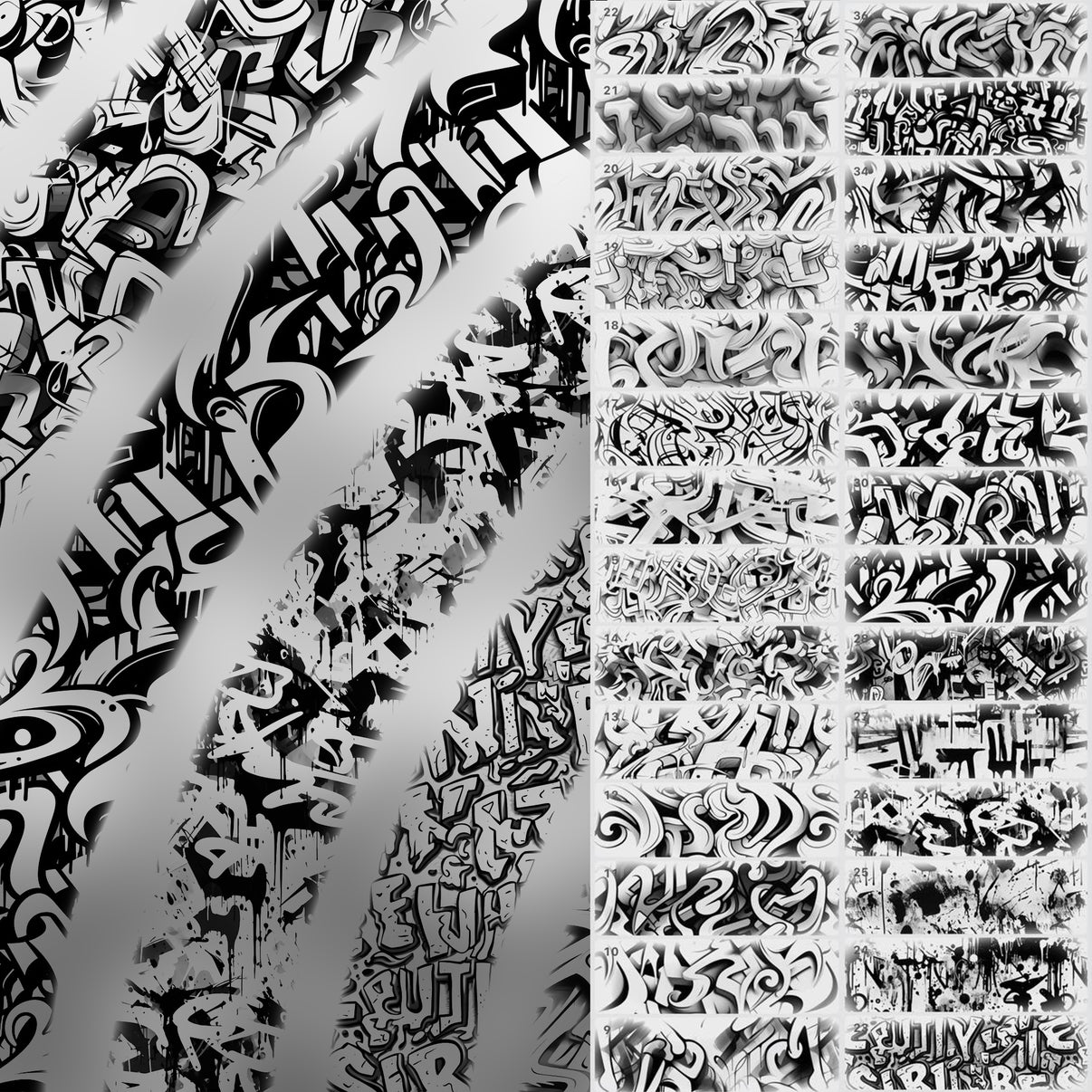 120 Procreate Calligraffiti Textures (Part-1), Procreate Graffiti Brus – ProCreativeBreeze