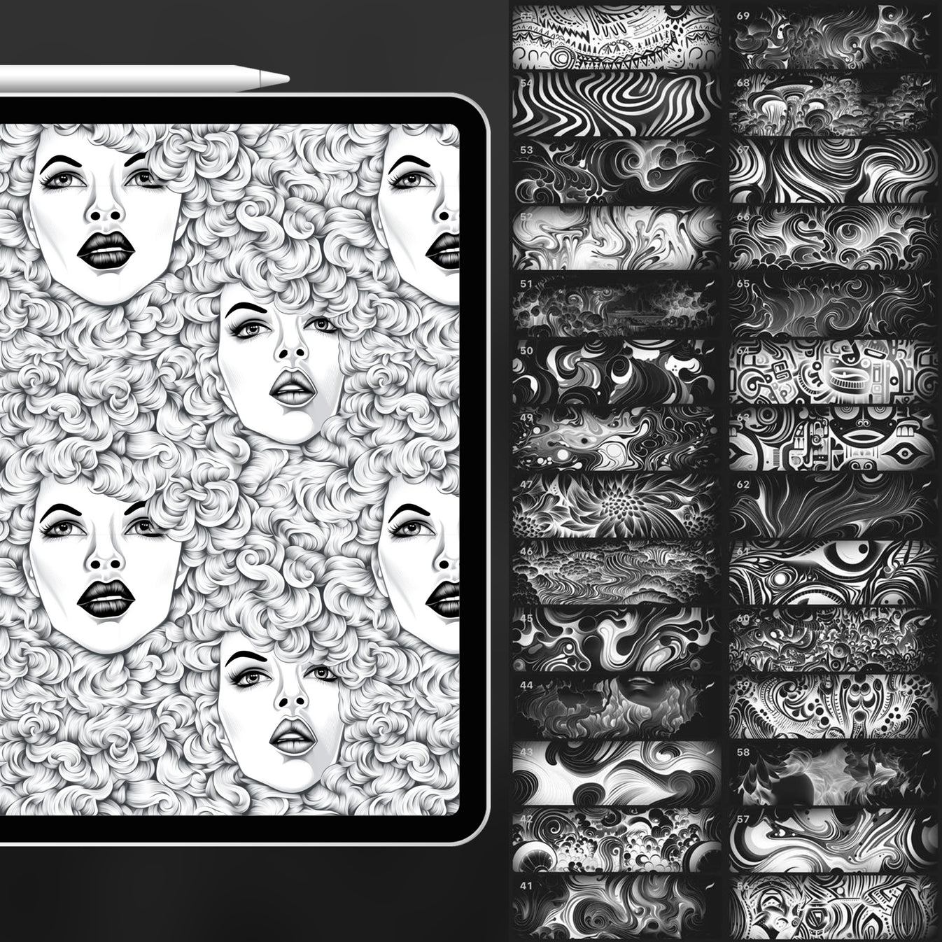 120 Procreate Psycho Pattern Brushes – ProCreativeBreeze