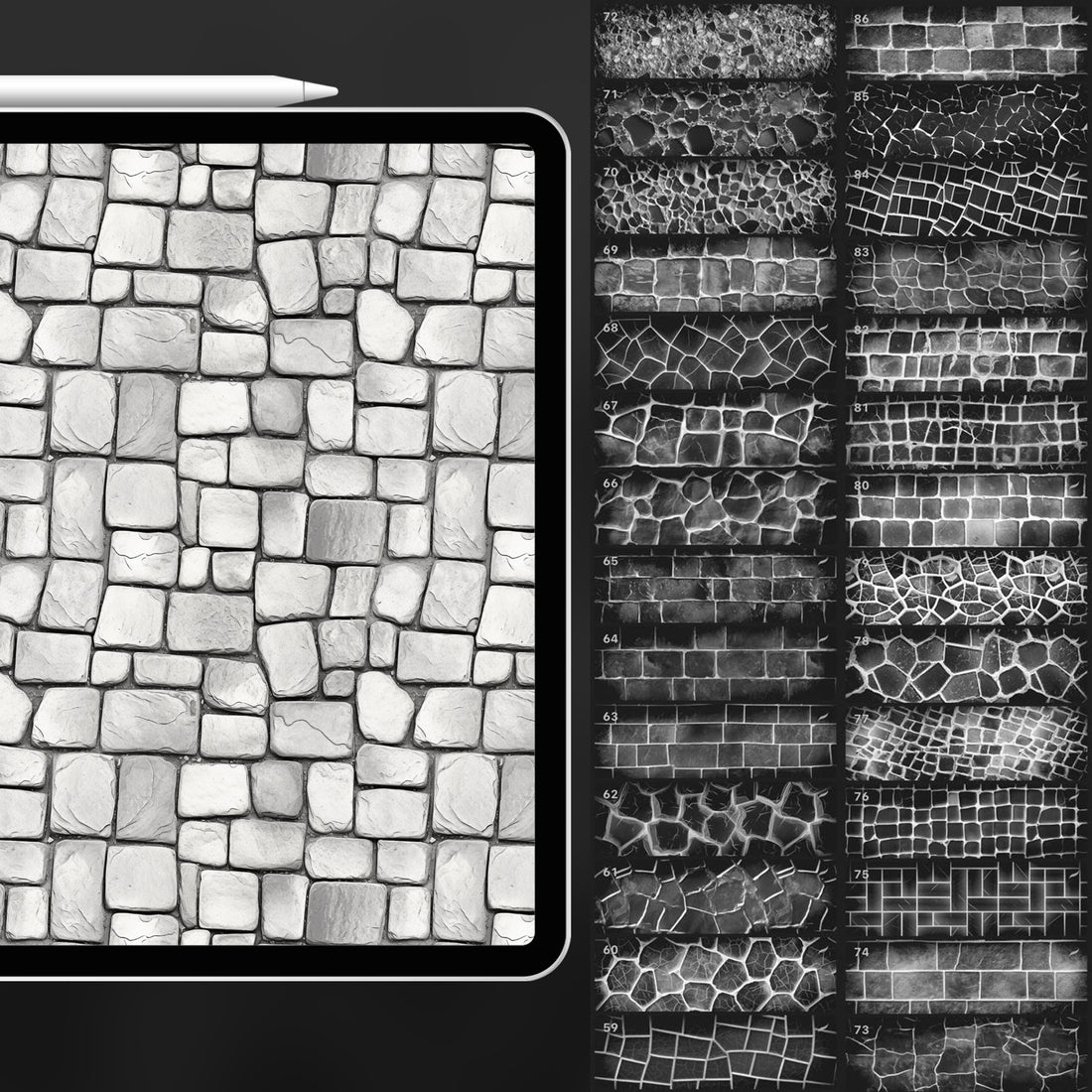 170 Procreate Paving Stone Texture Brushes – ProCreativeBreeze