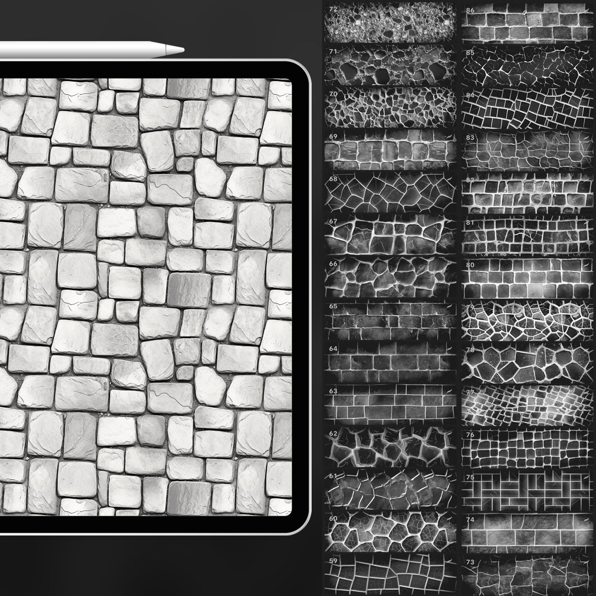 170 Procreate Paving Stone Texture Brushes – ProCreativeBreeze
