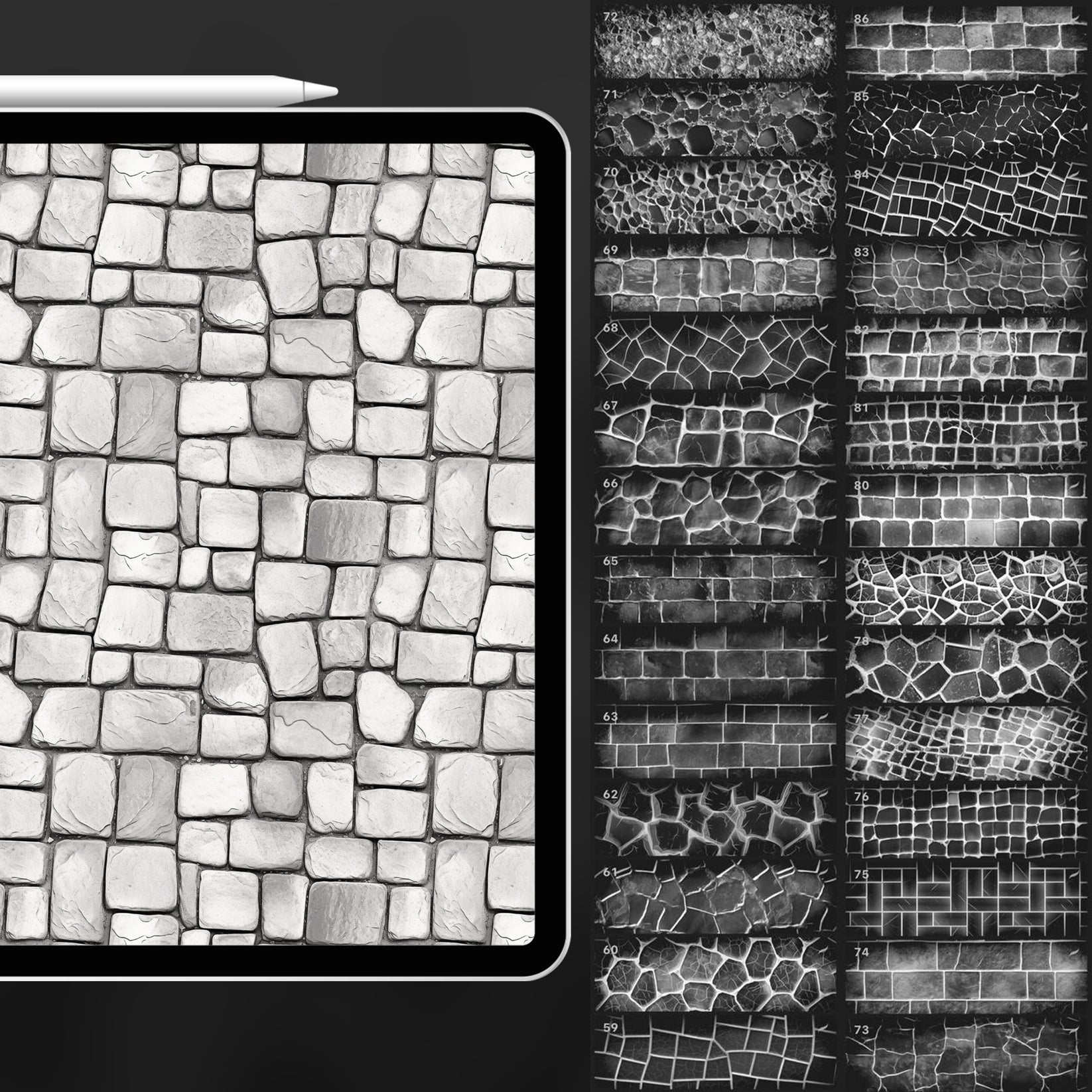 170 Procreate Paving Stone Texture Brushes – ProCreativeBreeze