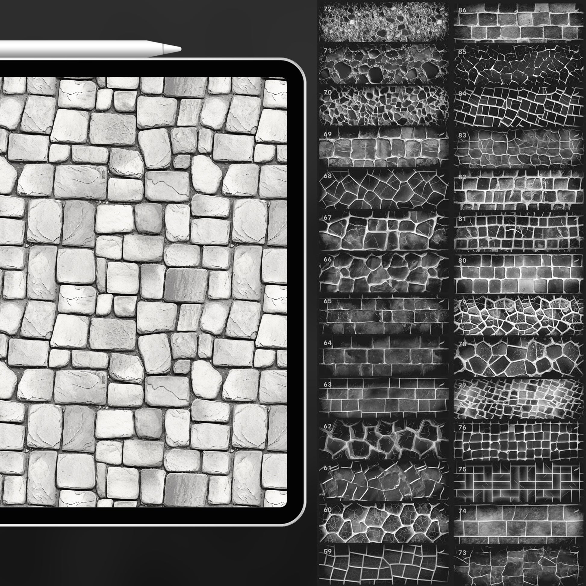 170 Procreate Paving Stone Texture Brushes – ProCreativeBreeze