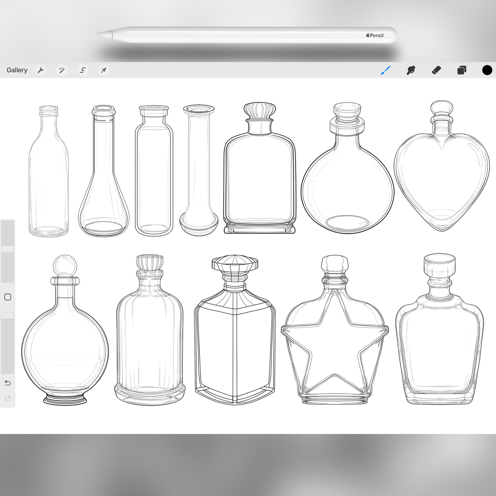 110 Procreate Potion Bottles Stamp Brushes – ProCreativeBreeze