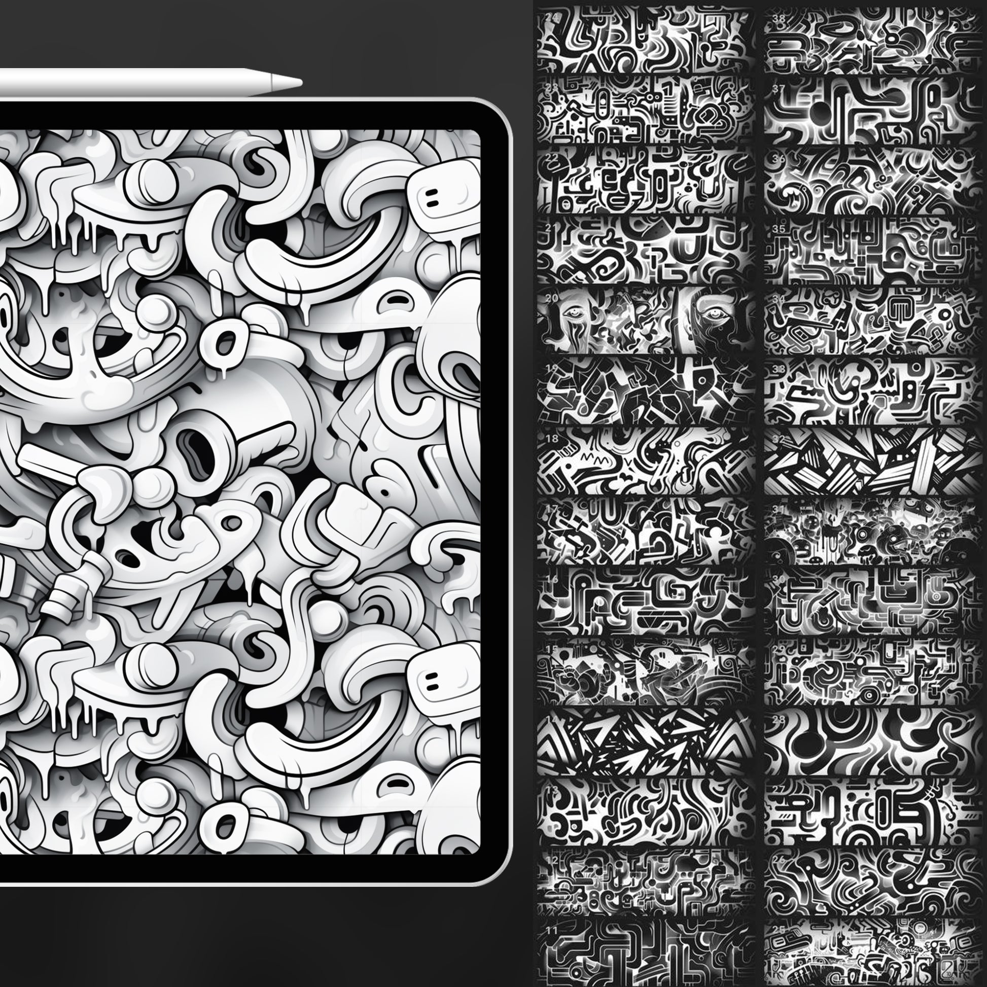 150 Procreate Graffiti Pattern Brushes – ProCreativeBreeze