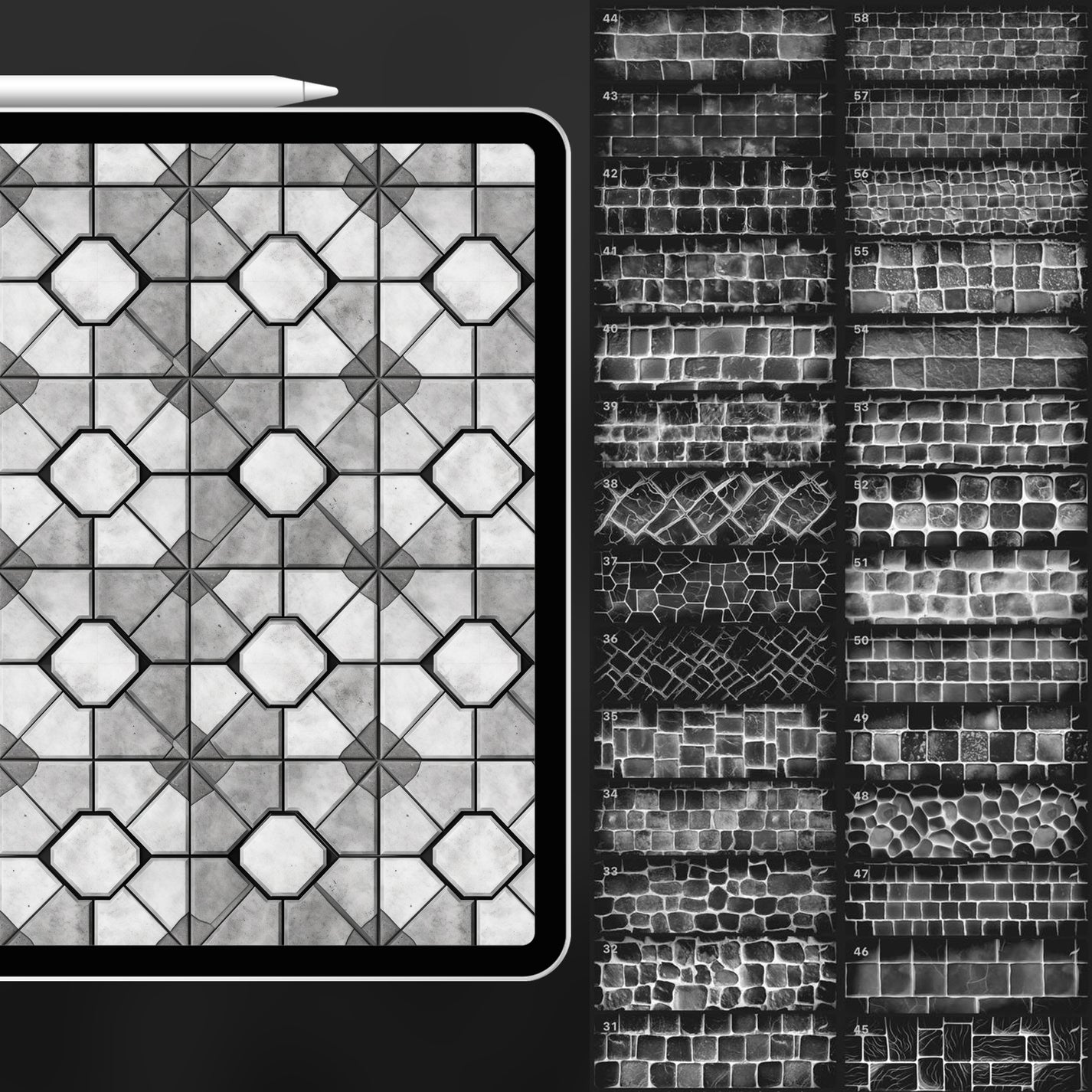 170 Procreate Paving Stone Texture Brushes – ProCreativeBreeze