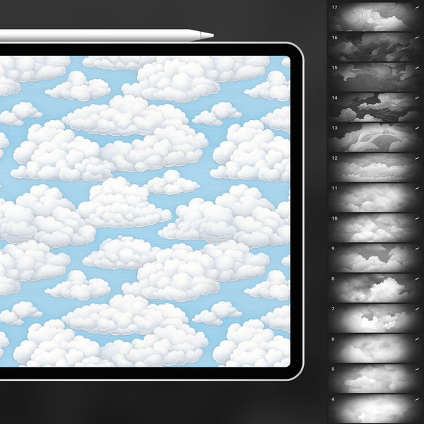 130 Procreate Clouds Texture Brushes – ProCreativeBreeze