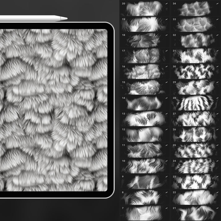 140 Procreate Fur Texture Brushes – ProCreativeBreeze
