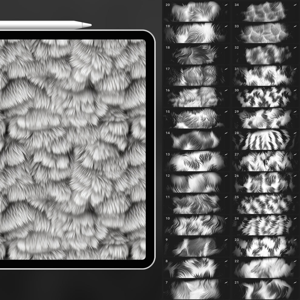 140 Procreate Fur Texture Brushes – ProCreativeBreeze