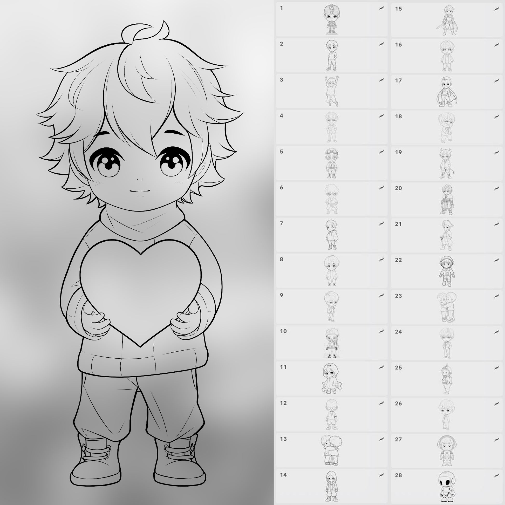 150 Procreate Cute Chibi Boys Stamp Brushes – ProCreativeBreeze