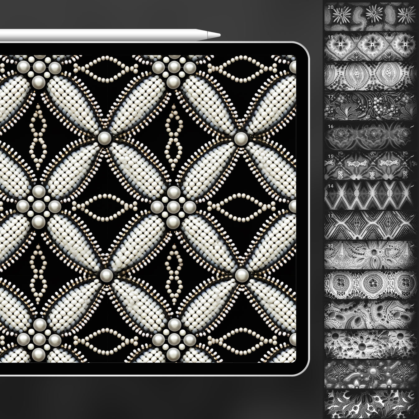 130 Procreate Beadwork Pattern Brushes – ProCreativeBreeze
